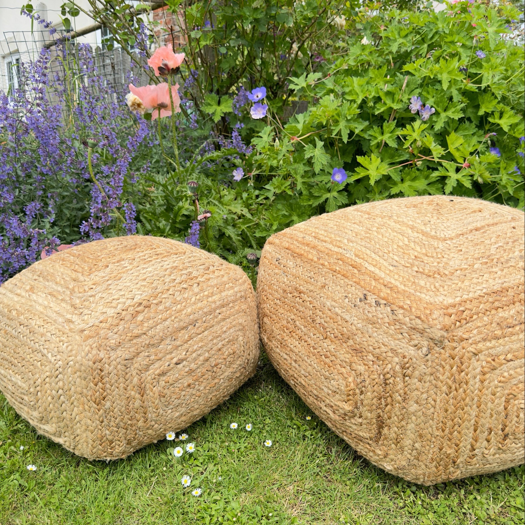 Natural hand braided Jute basket bags in 3 colours