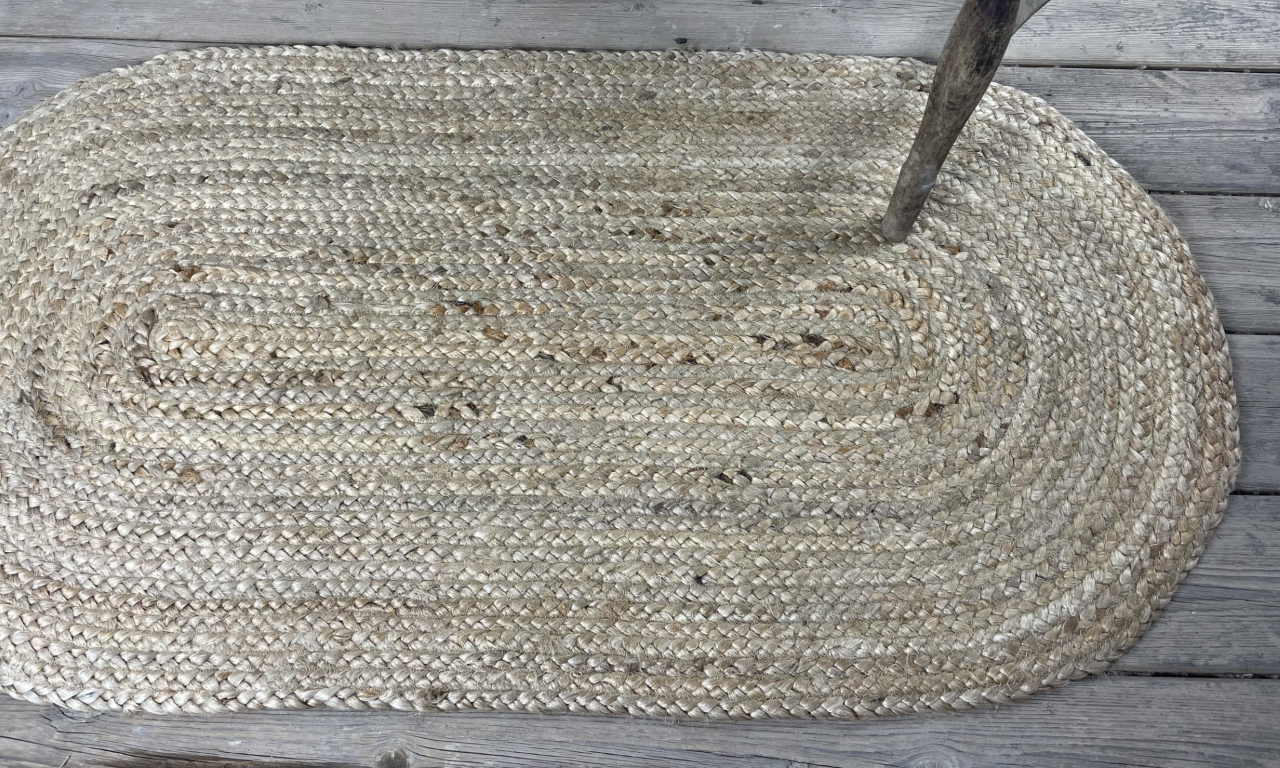 Jute bags in Teal or black stripe