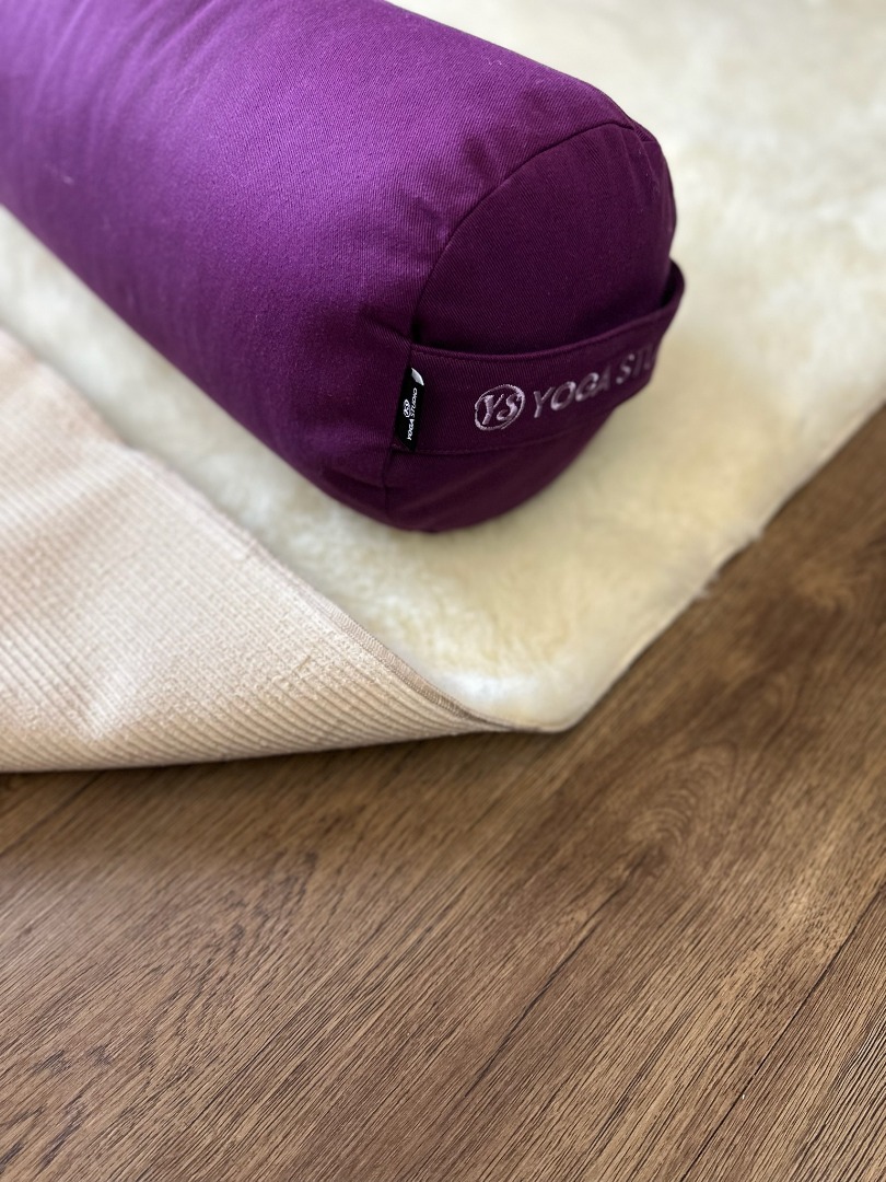 Cream Pure British Wool Yoga Mat 200cm x 75cm Non Slip Backing