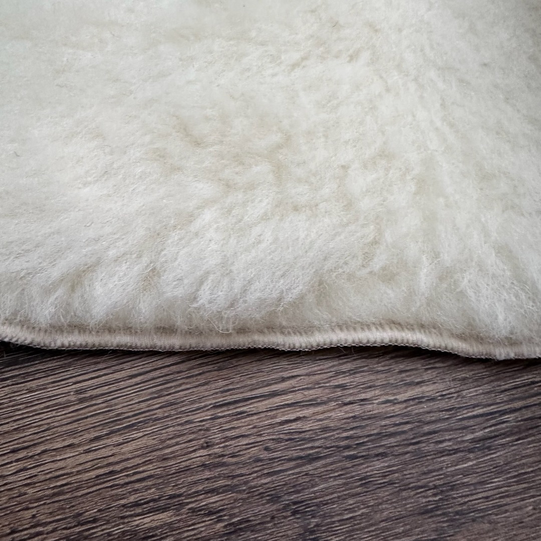 Cream Pure British Wool Yoga Mat 200cm x 75cm Non Slip Backing