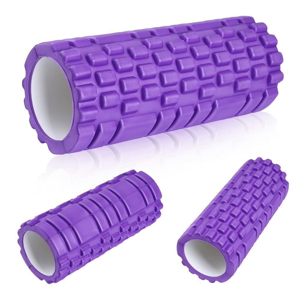 Purple Yoga Foam EVA Roller Exercise Trigger Point GYM Pilates Texture ...