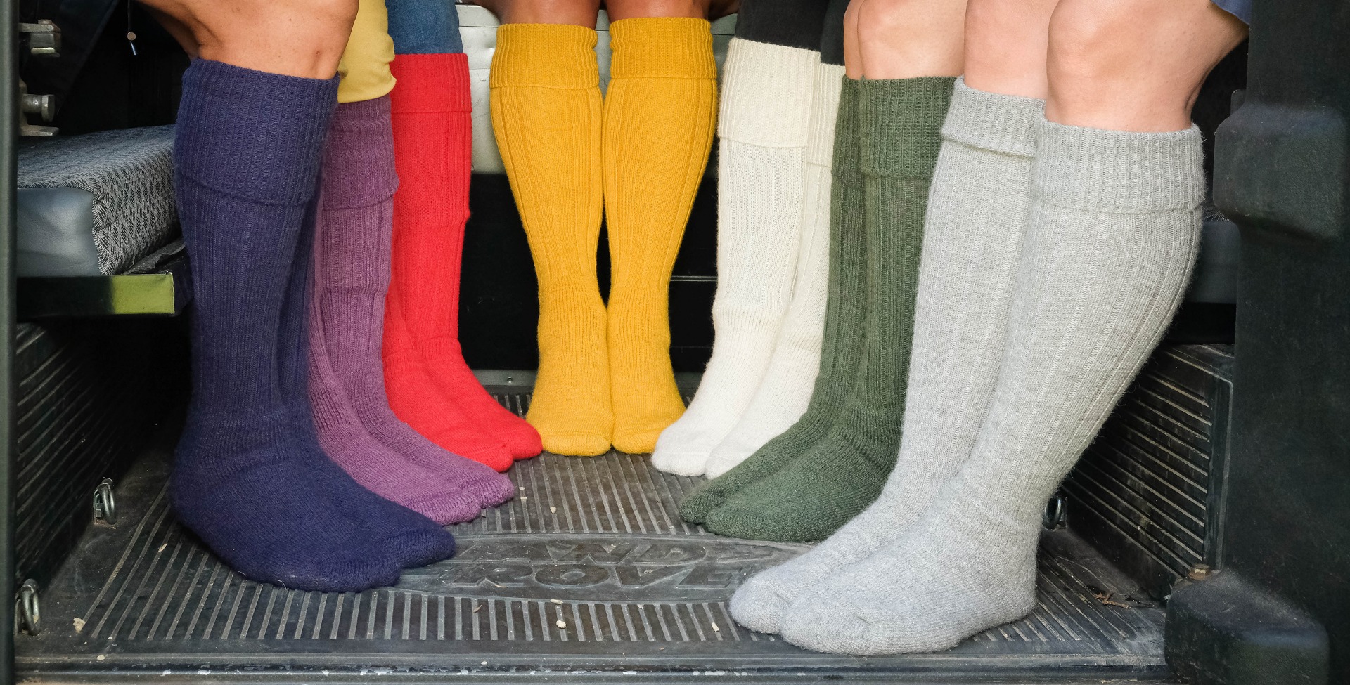 Alpaca Wool Long Country Socks Cream 75% Alpaca Wool cushioned sole and ...