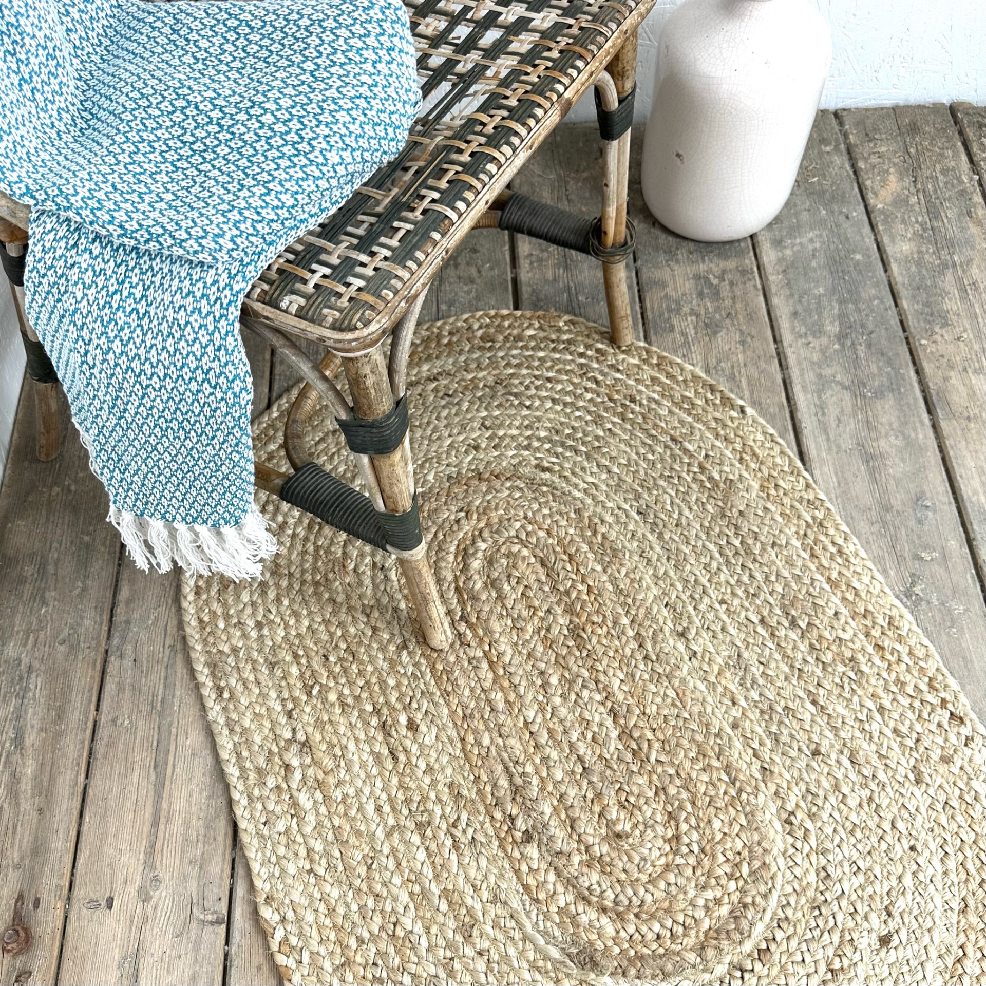 Oval Shaped 100% Jute Rug 5 Sizes Fair Trade